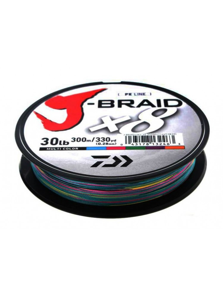 300m, Daiwa J-Braid, Multicolor, 8x